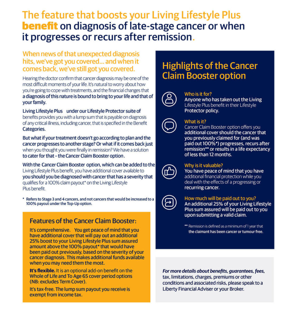 Liberty Lifestyle Protector: Living Lifestyle Plus - Cancer Claim ...